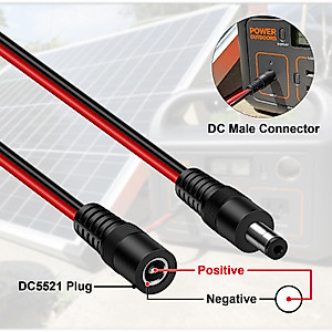 10ft 14AWG 12V DC Extension Cable DC 2.1mm x 5.5mm 5521 Power Supply Adapter Flat Extender Cord,Female to Male Wire for CCTV Security Camera,IP Network Camera,DVRs and More Devices