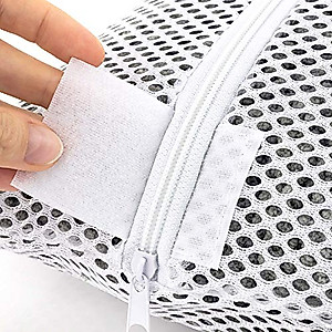 HANGERWORLD Professional Mesh Net Wash Laundry Bag with Zipper - For Socks Delicates and Baby Clothes - White, 24in x 17.5in