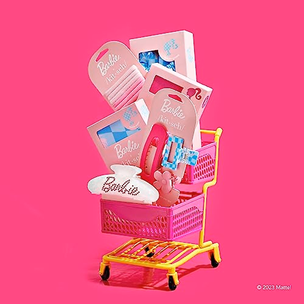 Barbie x Kitsch Assorted Hair Clips for Women - Medium Open Shape Hair Claw Clips for Thick Hair | Cute Flower Hair Clip & Big Matte Flat Lay Hair Clip for Teen Girls | Hair Styling Accessories, 3 pcs