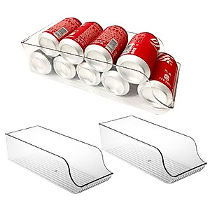 Soda Can Organizer Refrigerator Organizer Bins Fridge Organizer Bins 2PCS for Fridge Pantry Kitchen Cabinets and Freezer, Beverage & Canned Food Organizer