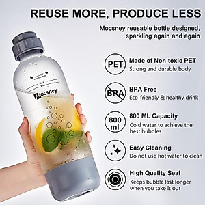 Mocsney Soda Maker, Sparkling Water Maker, Soda Maker Machine for Home Use with Safe-lock, Compatible with Any Screw-in 60L CO2 Cylinder (NOT Included)