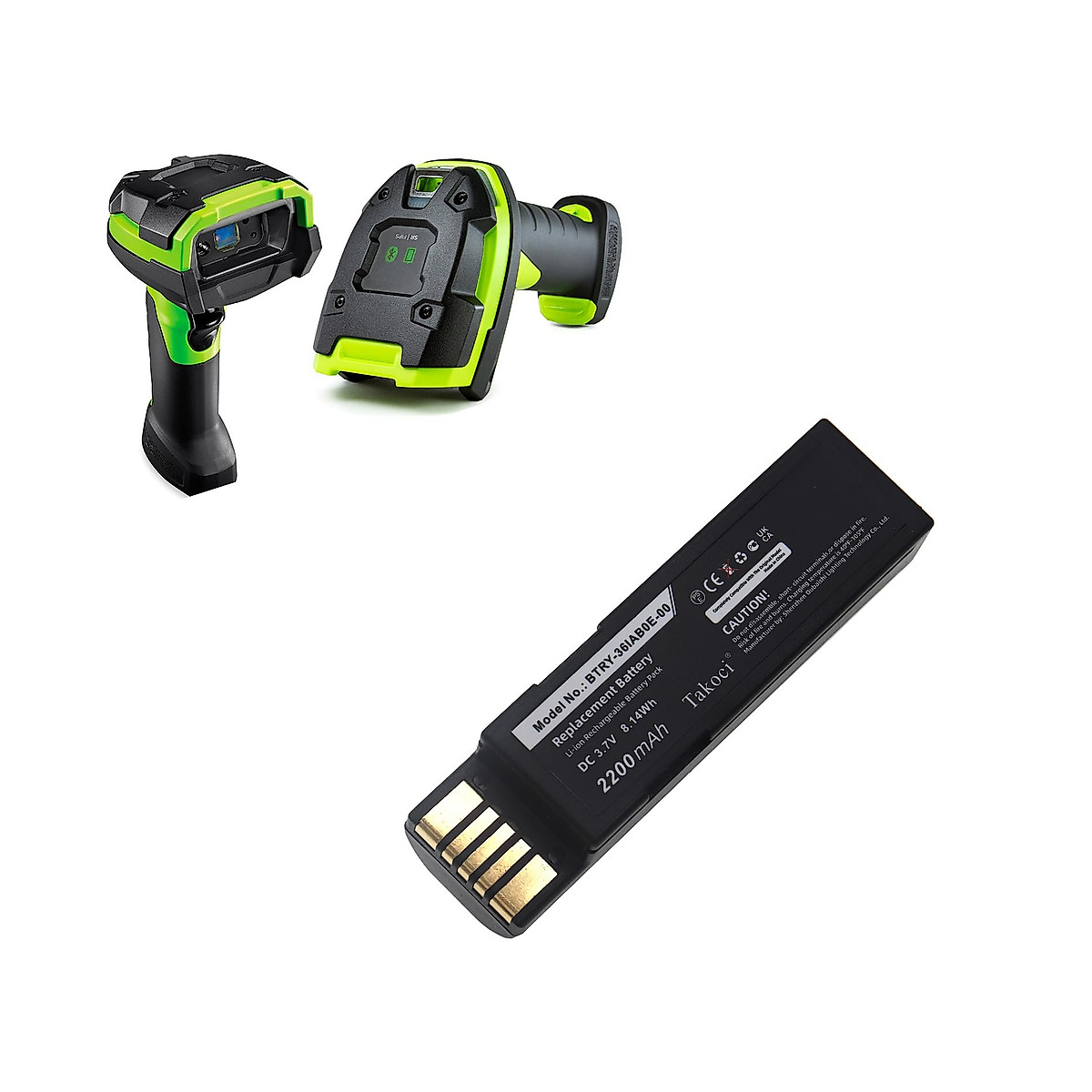 GIKYSUIZ 5-Pack 2200mAh Replacement Battery for Zebra BT-000341-01 82-166537-01 Compatible with Zebra DS3600 DS3678 LI3600 LI3678 LS3600 LS3678 Handheld Barcode Scanner