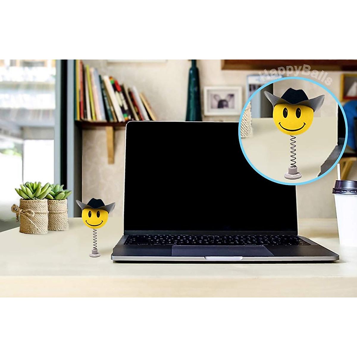 HappyBalls Cowboy with Black Hat Truck, Car, SUV Antenna Topper Auto Accessory