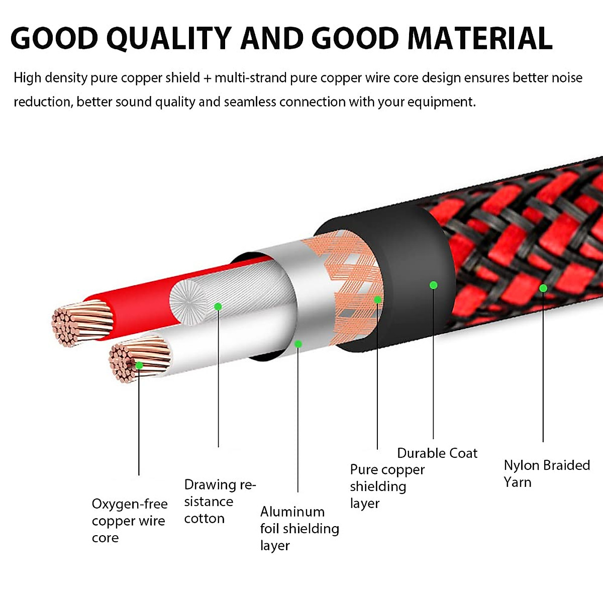 YESPURE 10Ft Guitar Lead Cable,1/4 Straight to Right Angle Audio Instrument Cables for Electric Guitar, Bass Guitar,Electric Mandolin,Electric Bass,Pro Audio（10Ft/3M Red）