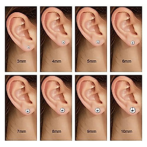 925 Sterling Silver Ball Stud Earrings Available in 3mm-10mm,Classic Round Ball Studs Hypoallergenic Jewelry (10mm)