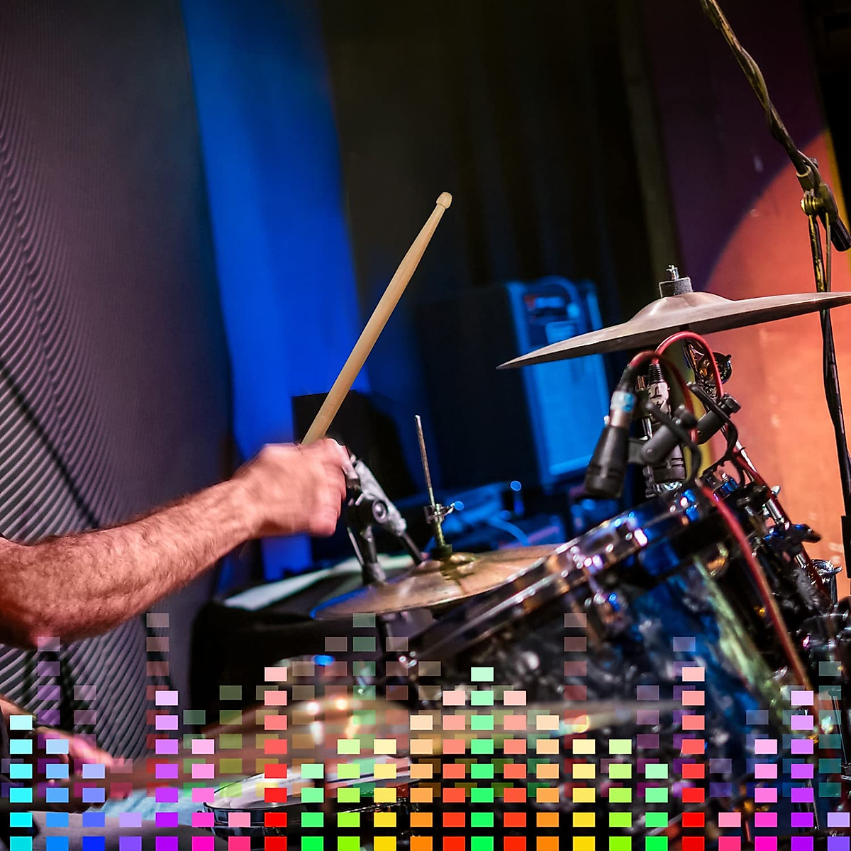 Tbrand Drum Sticks 1 Pair 5A Maple Wood Drum Sticks,1 Pair Retractable Drum Wire Brushes and 1 Pair Rods Drum Brushes set for Kids, Adults, Rock Band, Jazz Folk Students with Portable Storage Bag