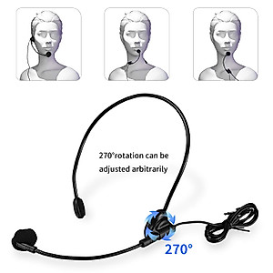 Portable Voice Amplifier with Headset Microphone Wired 25W 4400mAh Waterproof Bluetooth Voice Speaker Rechargeable Pa Speaker System Loudspeaker for Outdoors, Teachers, Tour Guides, Instructors etc…