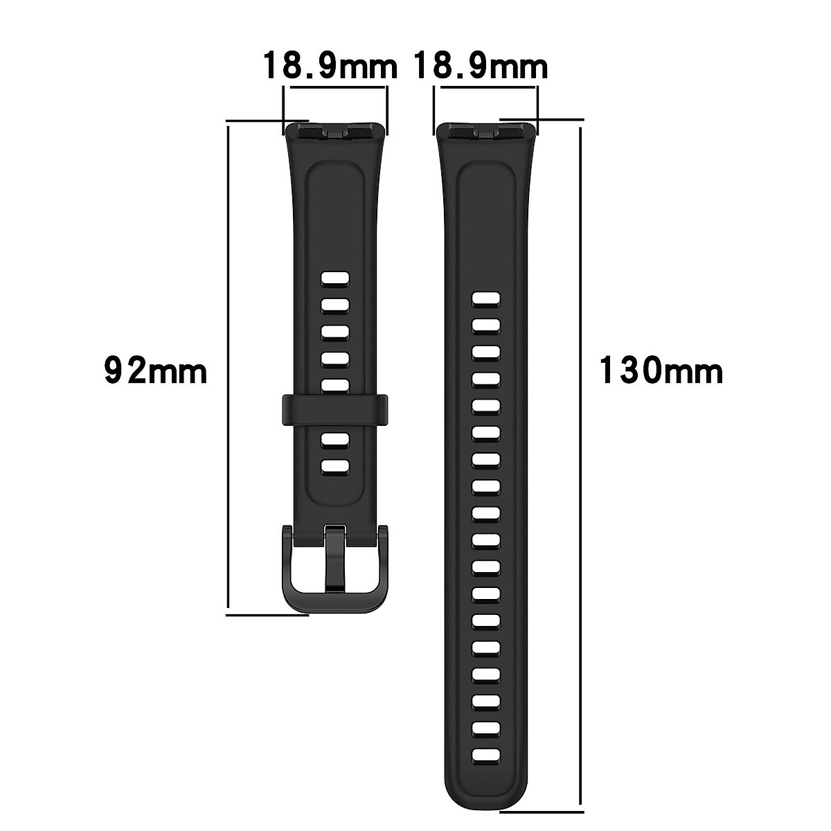 E ECSEM Bands Compatible with Huawei Band 10/9/8 Smartwatch Replacement Silicone Adjustable Bracelet Accessory Strap for Huawei Band 10/9/8 Wristbands W/Metal Buckle