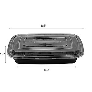 Suwimut 60 Pack Meal Prep Containers, 26 OZ Disposable Plastic Lunch Box Food Storage Washable Containers with Lids, Kitchen Food Takeout Deli Containers, Freezer, Dishwasher and Microwave Safe