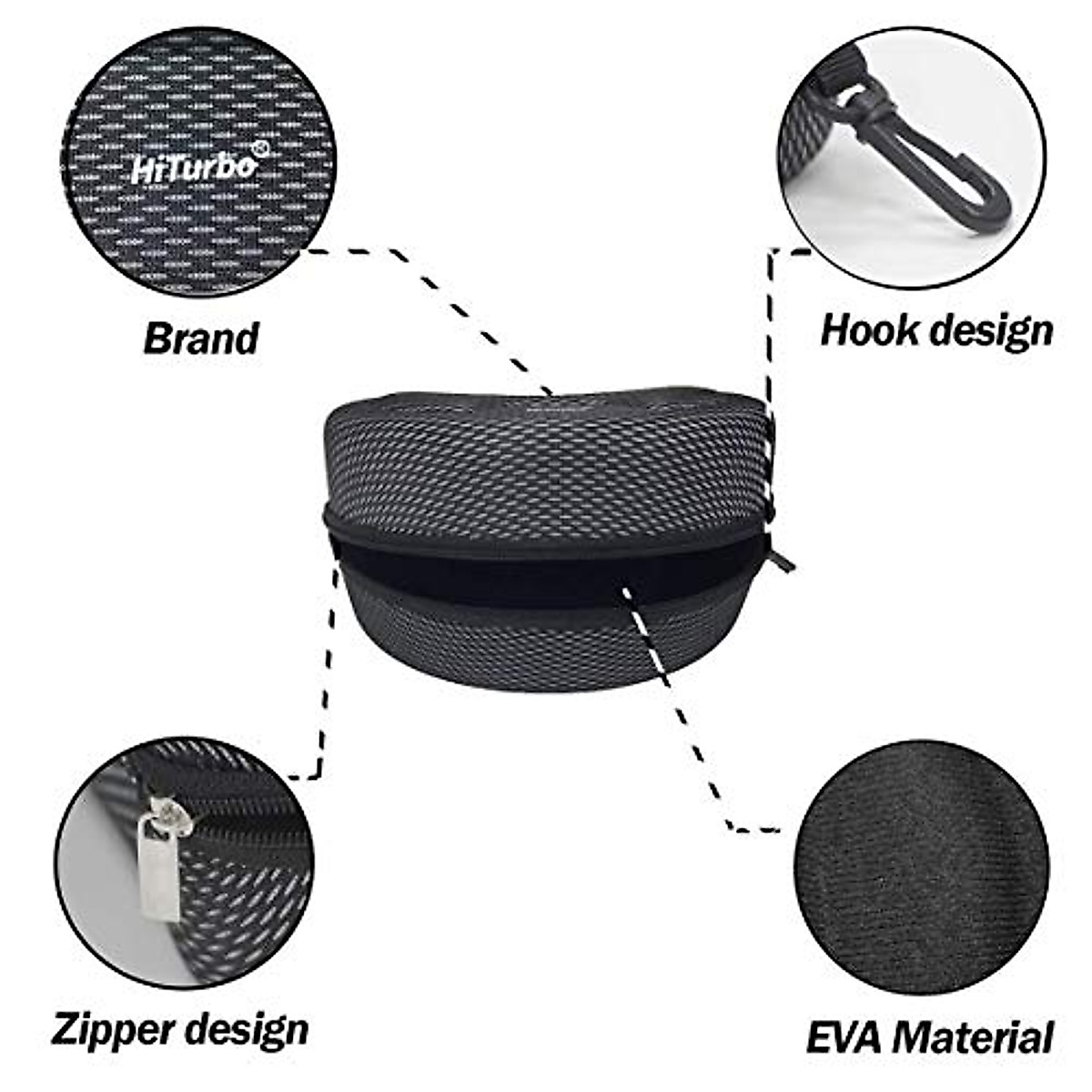 Hiturbo Ski Goggles Hard Case, EVA Snowboard Goggles Box, Diving Mask Protection Carrying Case for Snow & Water Sport(1pc)