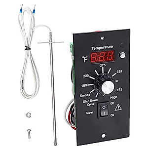 Digital Thermostat Kit Compatible with Traeger Pellet Grills BAC200 BAC236 BAC283 BAC388 BAC389 BAC382 Replacement Parts with LED Display Temperature Control Panel & 7" RTD Temperature Sensor Probe