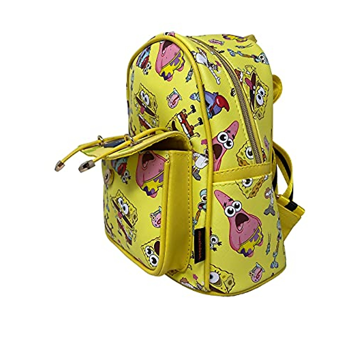 KBNL SpongeBob SquarePants 11" Faux Leather Mini Backpack Yellow