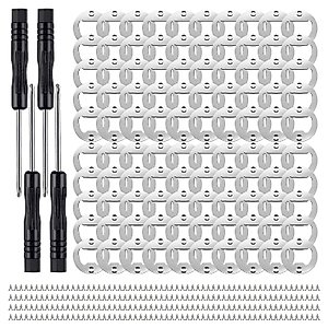 Ohiyoo 100 Set Bottle Opener Insert DIY Bottle Opener Hardware Stainless Steel Metal Bottle Opener Insert Kits Silver Resin Bottle Opener Hardware Beer Bottle Opener DIY Hardware (Silver, 100 Set)