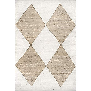 NuLOOM Pandora Diamond Jute Area Rug, 8' x 10', Ivory