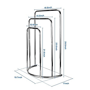 Towel Rack Standing Hand Towel Holder for Bathroom, 3 Tier Stainless Steel Towel Countertop Holder Stand, Waterproof Tower Stand for Bathroom Kitchen Outdoor Chrome Finish