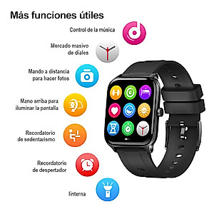 FITUP GT5S Fashion Thin and Light Smart Watch, Heart Rate, Sleep Monitoring, Blood Pressure, Blood Oxygen, IP68 Waterproof, Fitness Tracker, Support Alexa Build-in, SmartWatche(Black)