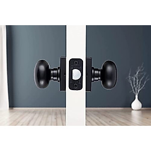 BRINKS – 6-Pack Matte Black Contemporary Indoor Passage Square Door Knob – Hall/Closet 6 Pack Matte Black Exterior Plate Doorknob