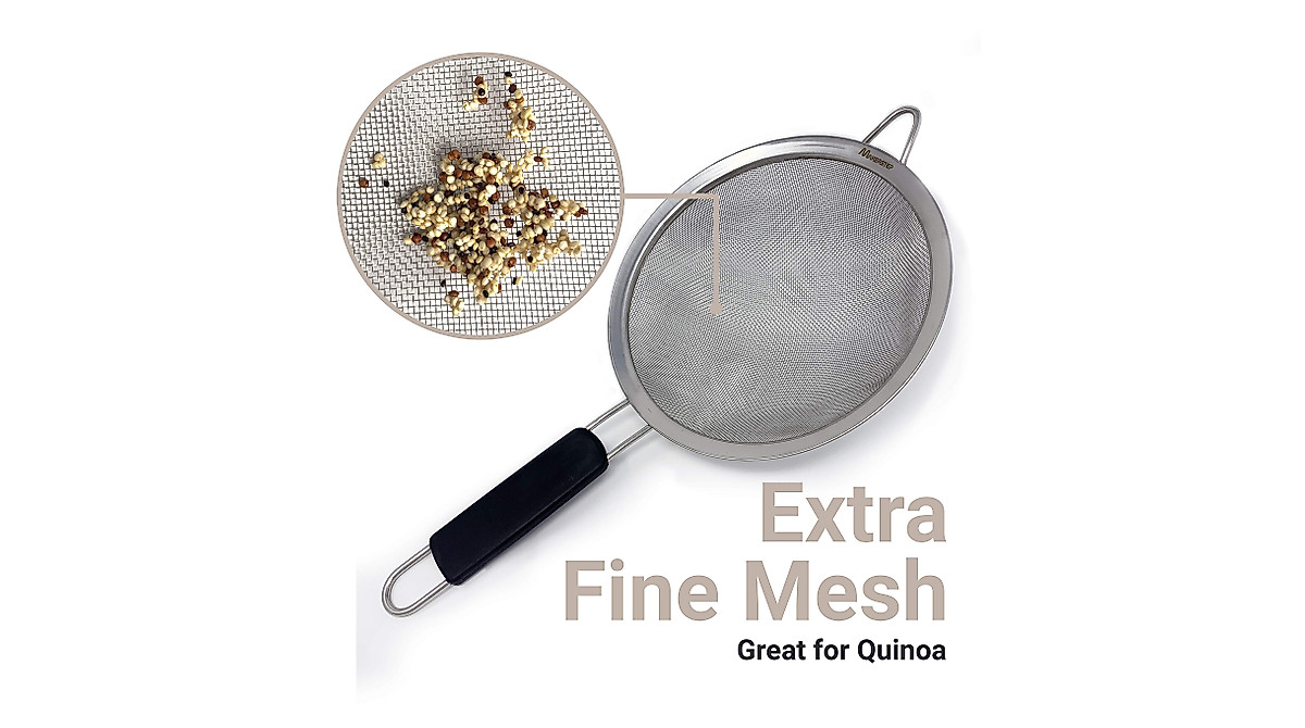 Makerstep Fine Mesh Strainers Set – 3 Durable Stainless Steel Sieves