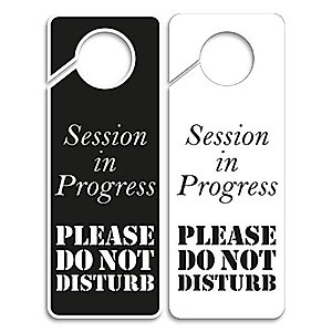 Business Design Session in Progress Please Do Not Disturb Sign, 2 Pack, Double Sided, Ideal for Offices, Online Sessions and Meetings, Online Classes, Home Offices, Recording, Clinic, Therapy