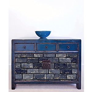 Arthouse ArtiSTICK Metallic Brick Navy Gold Peel and Stick Self Adhesive Wallpaper 6m/19.6 Foot Long - Great for Upcycling Furniture - Cabinets Kitchen Drawers Shelves - Peel & Stick 300207