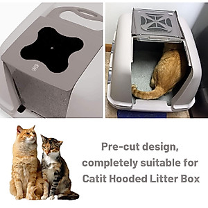 Cat Litter Box Replacement Filters Compatible with Catit Hooded Litter Box – Pre-Cut Activated Charcoal Carbon Air Purifier