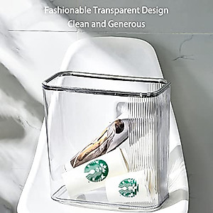 Aiabaleaft Transparent Trash can Wastebasket, Bathroom Trash Can with Lid, 3.5 Gallon Kithen Garbage Can for Bathroom, Bedroom, Kitchen, Office, Craft Room (Transparently Green Without Cover)