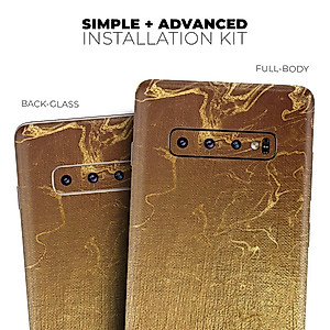 DesignSkinz Molten Gold Digital Foil Swirl V11 Protective Vinyl Decal Wrap Skin Cover Compatible with The Samsung Galaxy S20 (Screen Trim & Back Glass Skin)