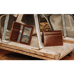 House of Jack Co. Slim Card Wallet | Bifold Credit Card Wallet For Men | Full Grain Cowhide | Minimalist Front Pocket Wallet | Mens Card Holder | Travel Wallet