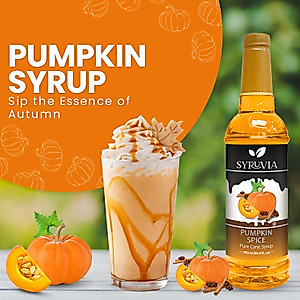 Syruvia Pumpkin Spice Syrup for Coffee 25.4 Ounces Pumpkin Spice Flavored Coffee Syrup