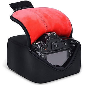 CADeN DSLR SLR Camera Sleeve Case with Neoprene Protection, Compatible for Nikon, Canon, Pentax, Sony and ect.(Medium Black)