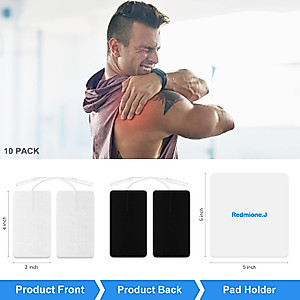 TENS Unit Pads 2"X4" 10 Pcs, 4rd Gen Reusable Replacement Electrode Patches for Electrotherapy Latex-Free with Upgraded Self-Stick Performance,TENS/EMS Massage Therapy Yellow