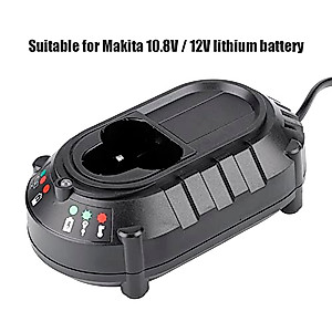 Replacement Charger for Makita, 10.8V 12V Lithium Battery Charger for Makita with LED Indicator DC10WA DF030D (US Plug)
