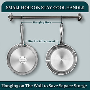 Deluxe 8 Inch Stainless Steel Skillet Pan Nonstick, Gas, Electric, Induction, Dishwasher Safe