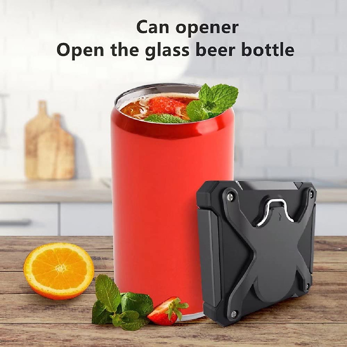 MYXL Original 2 in 1 Small Beer Can Opener Smooth Edge ,Universal Soda Can Opener Manual, Remover That Cuts Open the Top,Compact Portable Kitchen Bar Tool,Manual Beverage Cans. (black)