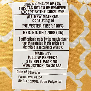 Pillow Perfect Outdoor/Indoor Hockley Banana Tufted Seat Cushions (Round Back), 2 Count (Pack of 1), Yellow