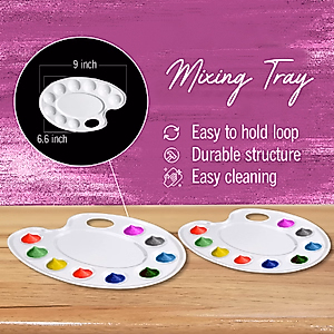 Kids Painting Set, Washable Paint for Kids 6 Colors, 7 Paintbrushes, Paint Palette, Non Toxic Tempera Paints 2 oz Each, Paints for Toddlers Art, Crafts