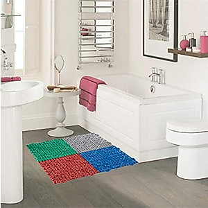 12 Pack Modular Interlocking Cushion 11.5" x 11.5" Mat Floor Tile Mats Drain Pool Patio Balcony Yard Pet Area Washer Pad(Gray)