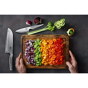 EaZy MealZ Super-Max Sharpness 2 Piece Knife Set | Stainless Steel | Non-Slip Comfort Grip | Professional Quality | All-Purpose | 7” Santoku & 4” Chef’s Knife