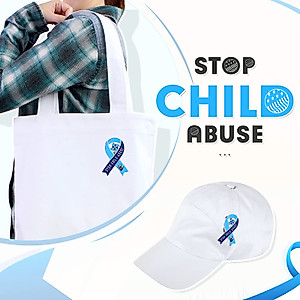 Giegxin 100 Pcs Child Abuse Prevention Awareness Pin Child Abuse Awareness Brooch Products Blue Ribbon Pinwheel Lapel Pins for Child