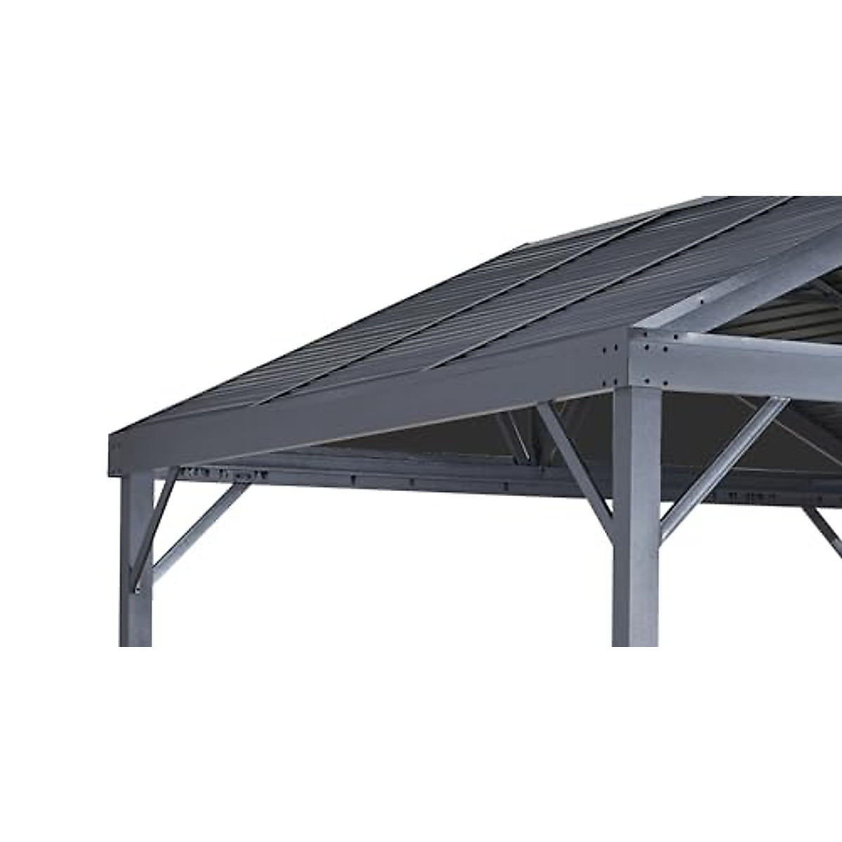Sojag 8' x 8' Sanibel I Hardtop Gazebo Outdoor Weather-Resistant Aluminum Frame Sun Shelter Light Grey