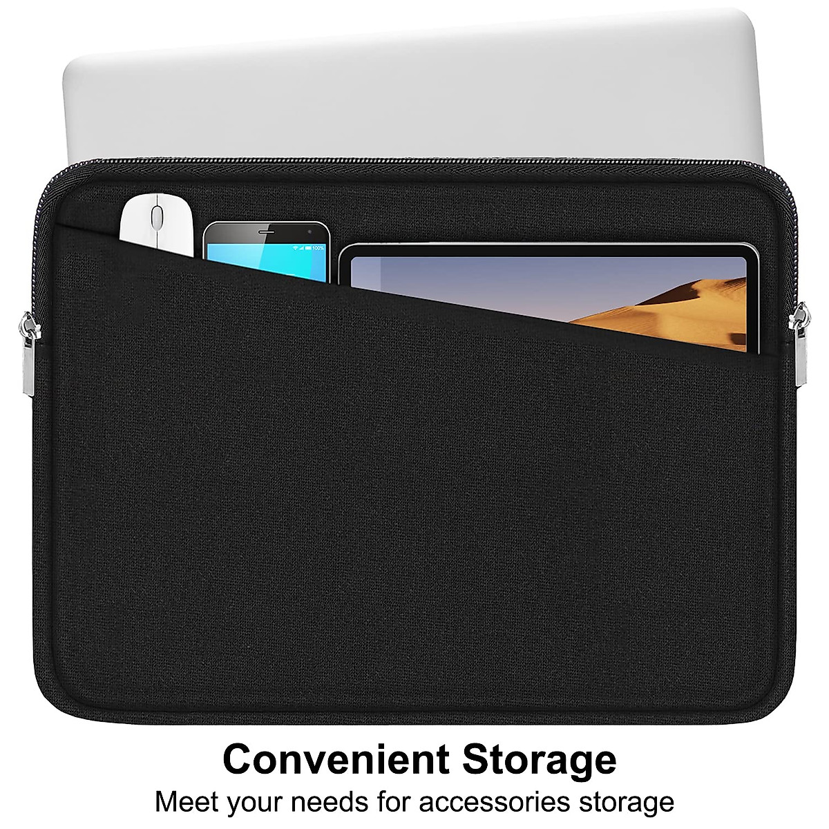 Laptop Sleeve Case 17 inch, Durable Computer Carrying Bag Protective Case Briefcase Handbag with Front Pocket, Slim Laptop Cover for 17-17.3 Inch HP, Dell, Lenovo, Asus, Notebook, Black