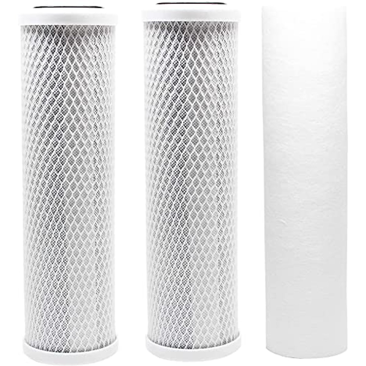 American Water Solutions Replacement Filter Kit Compatible with Krystal Pure KR10 and KR15 RO System - Includes Carbon Block Filters & Polypropylene Sediment Filter