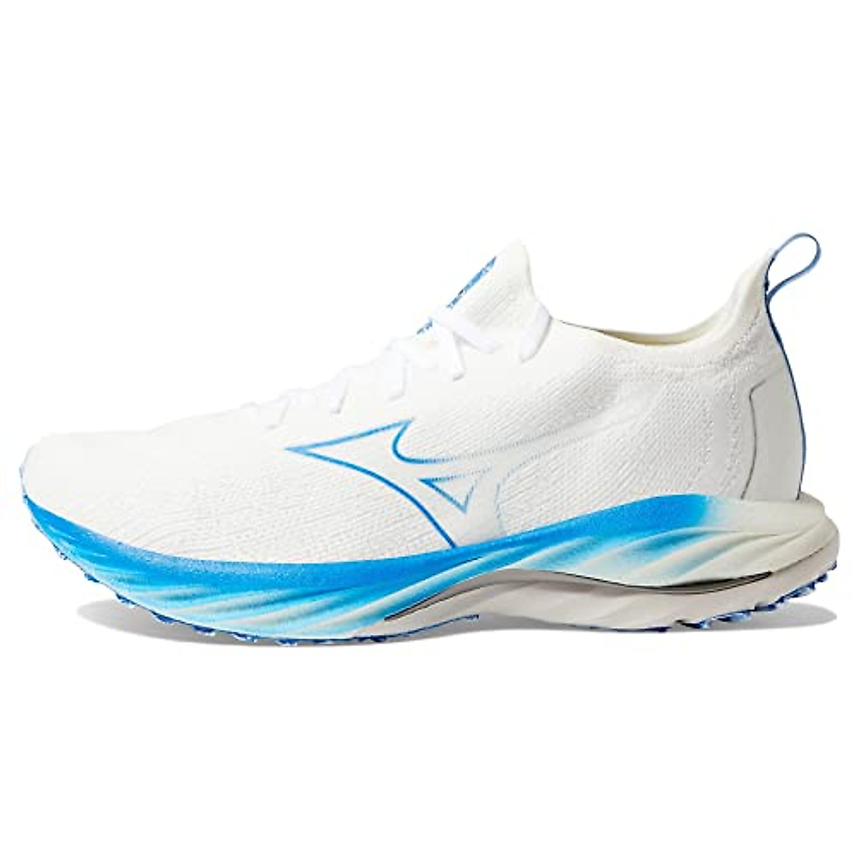 Mizuno Running Men's Wave Neo Wind Running Shoe, Undyed Wht-Peace Blue, 7.5