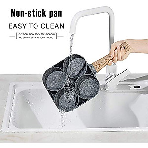 YIBAO Non-stick Egg Frying Pan Four-cup Medical Stone Egg Pan Pancake omelette pan Compatible With All Heat Sources