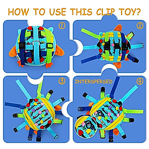 beetoy Sensory Buckle Pillow Zipper Toys for Toddlers 1-3, Toddler Travel Toys for Plane Keep Baby Busy Toys for Autistic Kids - Develop Fine Motor and Problem-Solving Skills