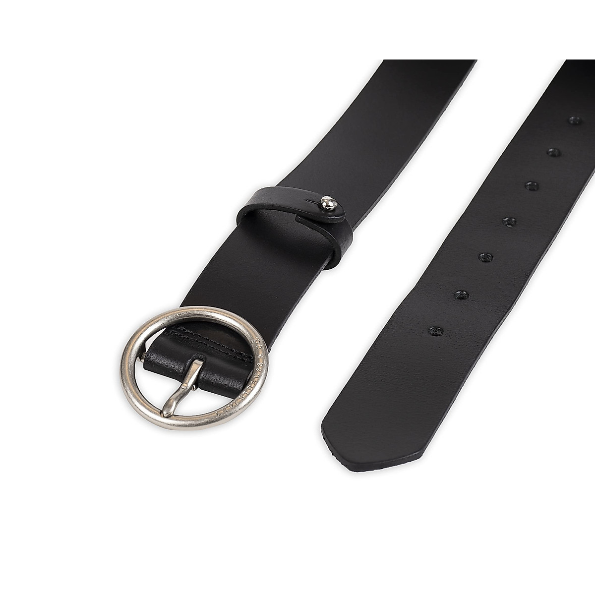 Levi's Women's Circular Center Bar Buckle Belt, Black, Small