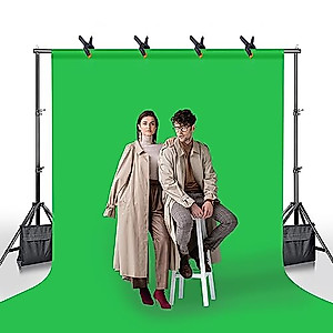 BEIYANG Backdrop Stand, 7.5 FT x 10 FT Adjustable Photography Background Support System Kit with Carrying Bag for Photo Video Studio