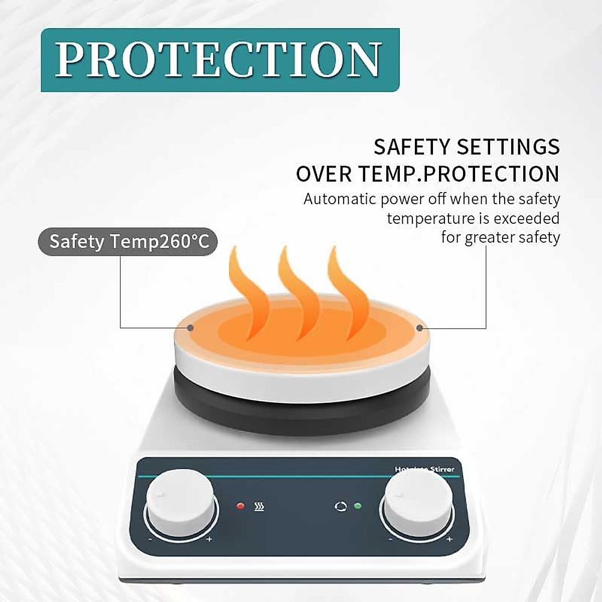 Lab 260℃/ 500℉ Magnetic Stirrer Hot Plate 3L Magnetic Mixer 5in Hotplate Knob Control 50-1500RPM | Support Stand,Stir Bar Included(Non Digital)