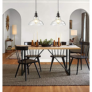 CLAXY Ecopower Industrial Edison Vintage Style 1-Light Pendant Glass Hanging Light Kitchen Island Dining Pendant Lighting