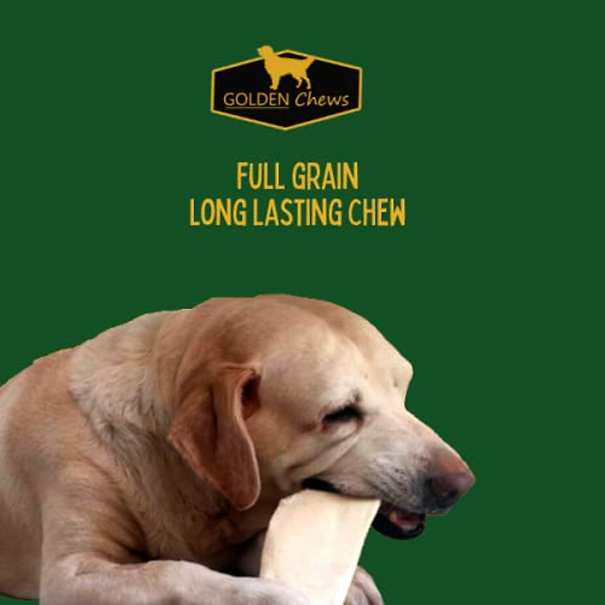 GOLDEN Chews Natural Rawhide Chips. Premium Long-Lasting Dog Treats with Thick Cut Beef Hides (2 Pounds)